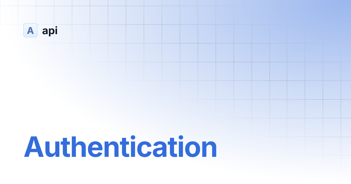Authentication | api